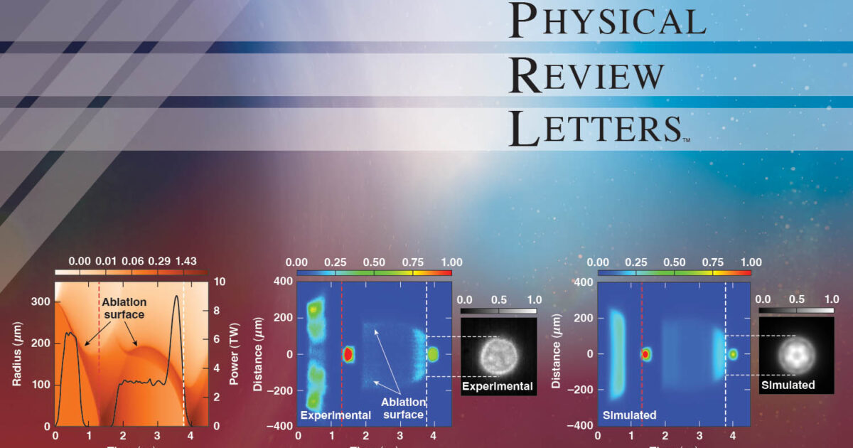 LLE Paper Highlighted as Physical Review Letters Editors’ Suggestion ...